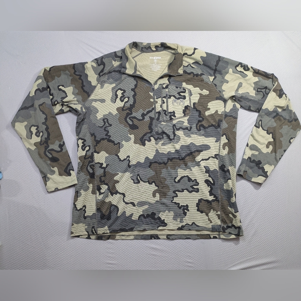 Kuiu Pro Merino 200 1/4 Zip T Nuyarn Camouflage Camo … - Gem